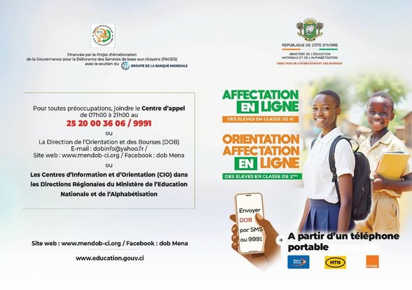 Procédures d'affectation et d'orientation en ligne des élèves.